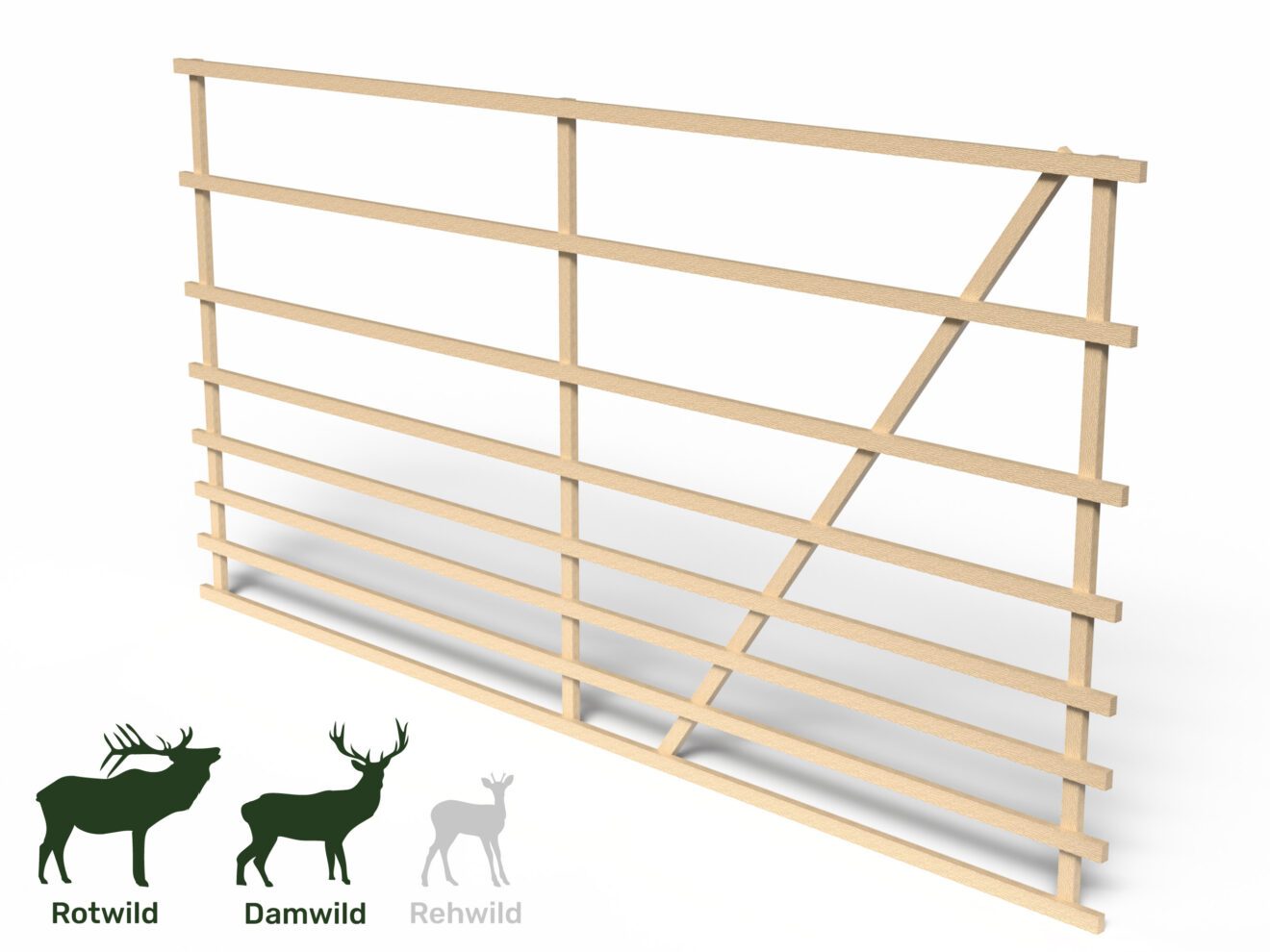 HG2 – Hordengatter – Wildschutzzaun 1,6m höhe – luftig - Hordengatter Shop